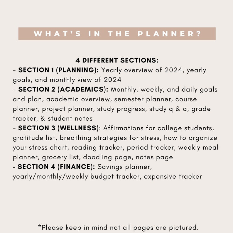 College Planner Printable, Printable Student Planner Bundle, College ...