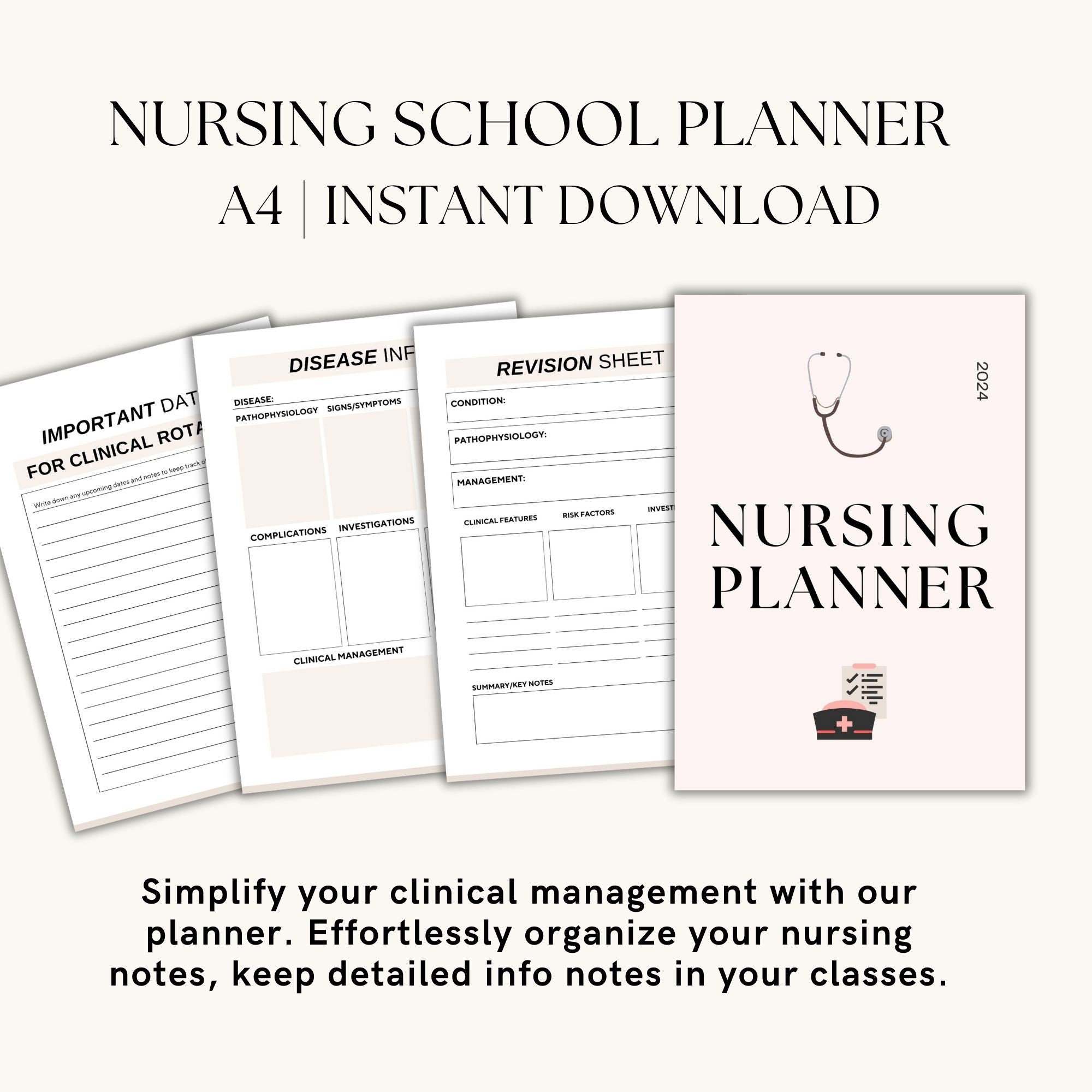 Nursing Student Planner Printable, Nursing Planner, Printable Student ...
