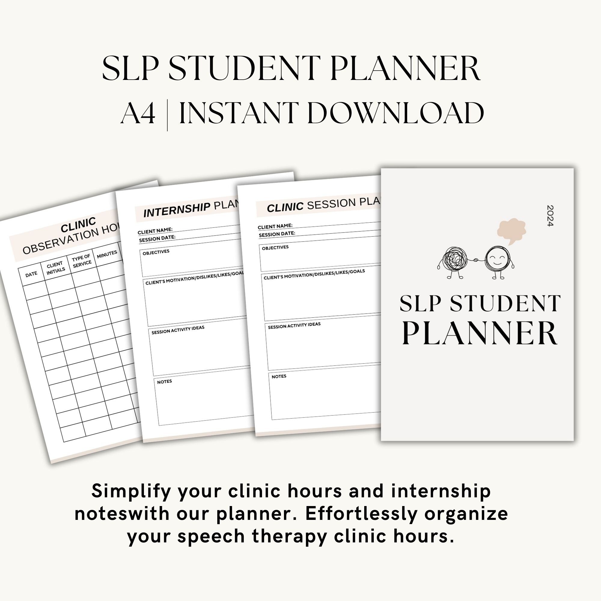 Speech Therapy Student Planner Printable, SLP College Planner, SLP ...