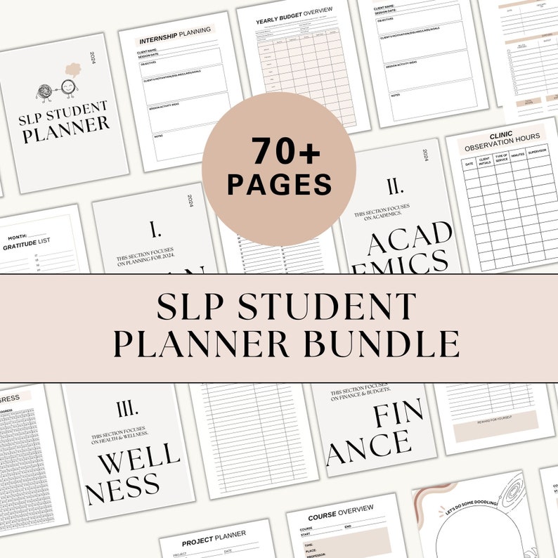 Speech Therapy Student Planner Printable, SLP College Planner, SLP ...