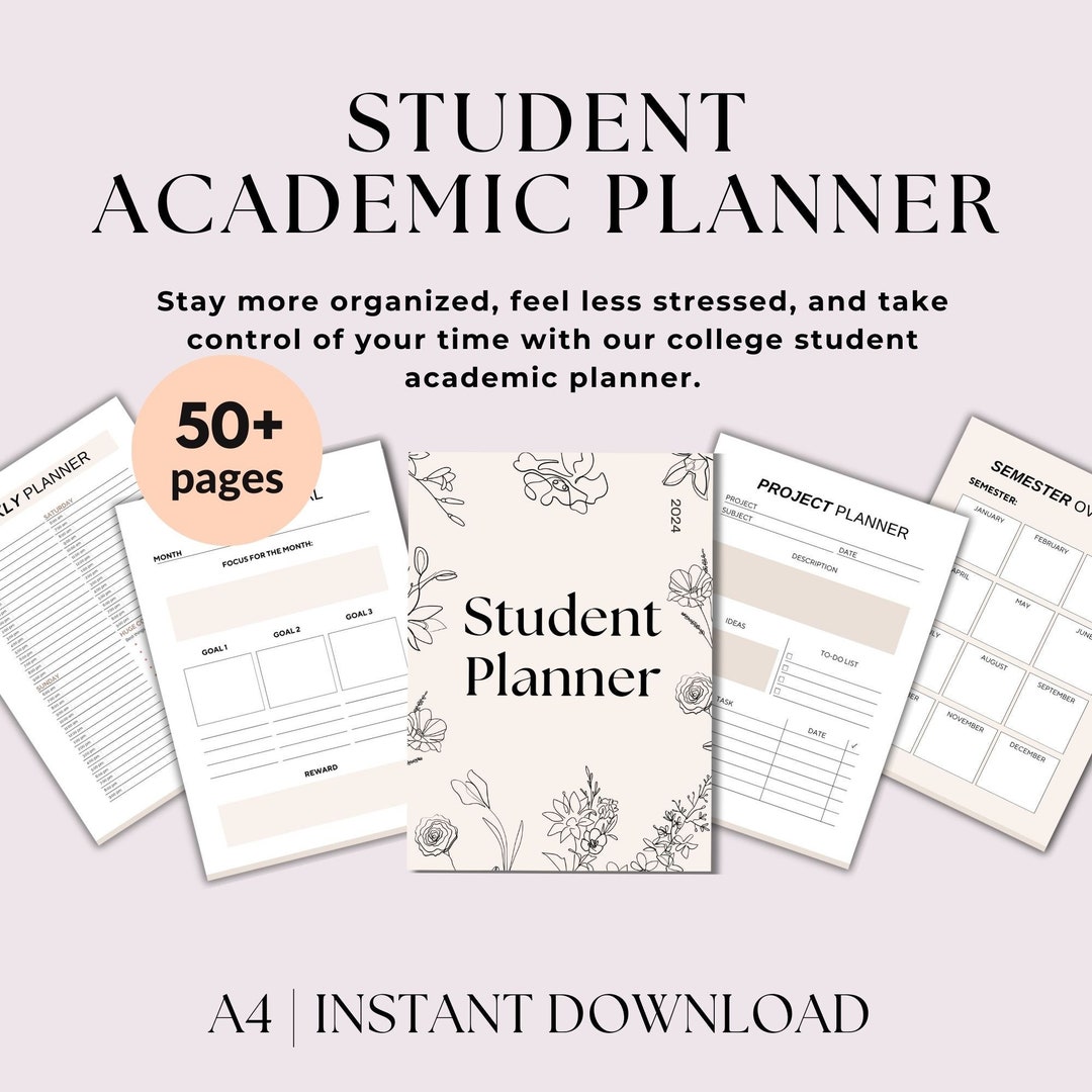 College Student Academic Planner Printable, Student Academic Planner ...