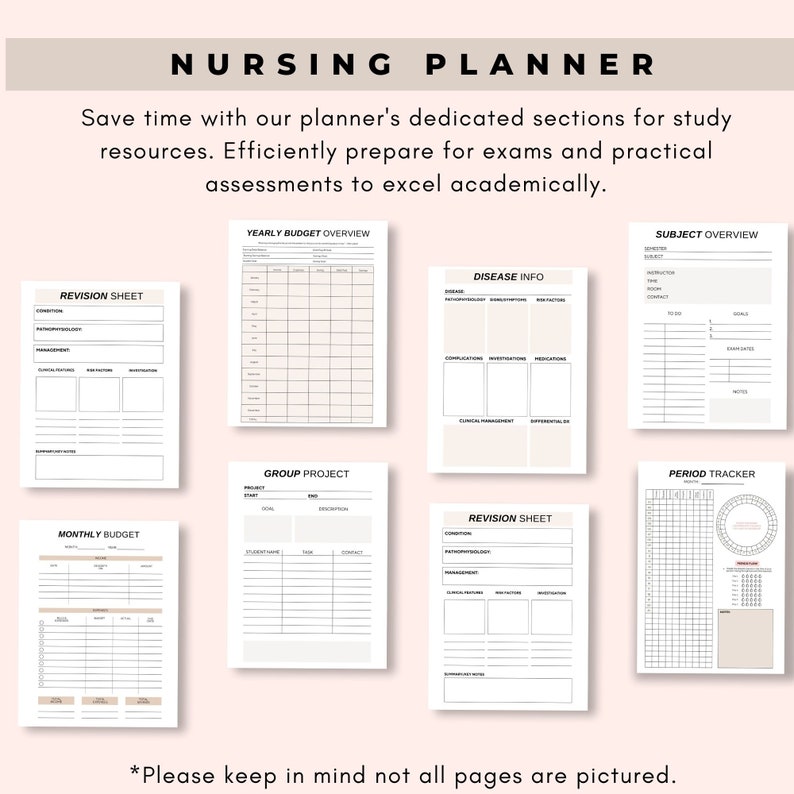 Nursing Student Planner Printable, Nursing Planner, Printable Student ...