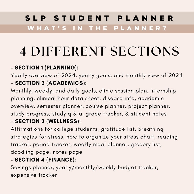 Speech Therapy Student Planner Printable, SLP College Planner, SLP ...