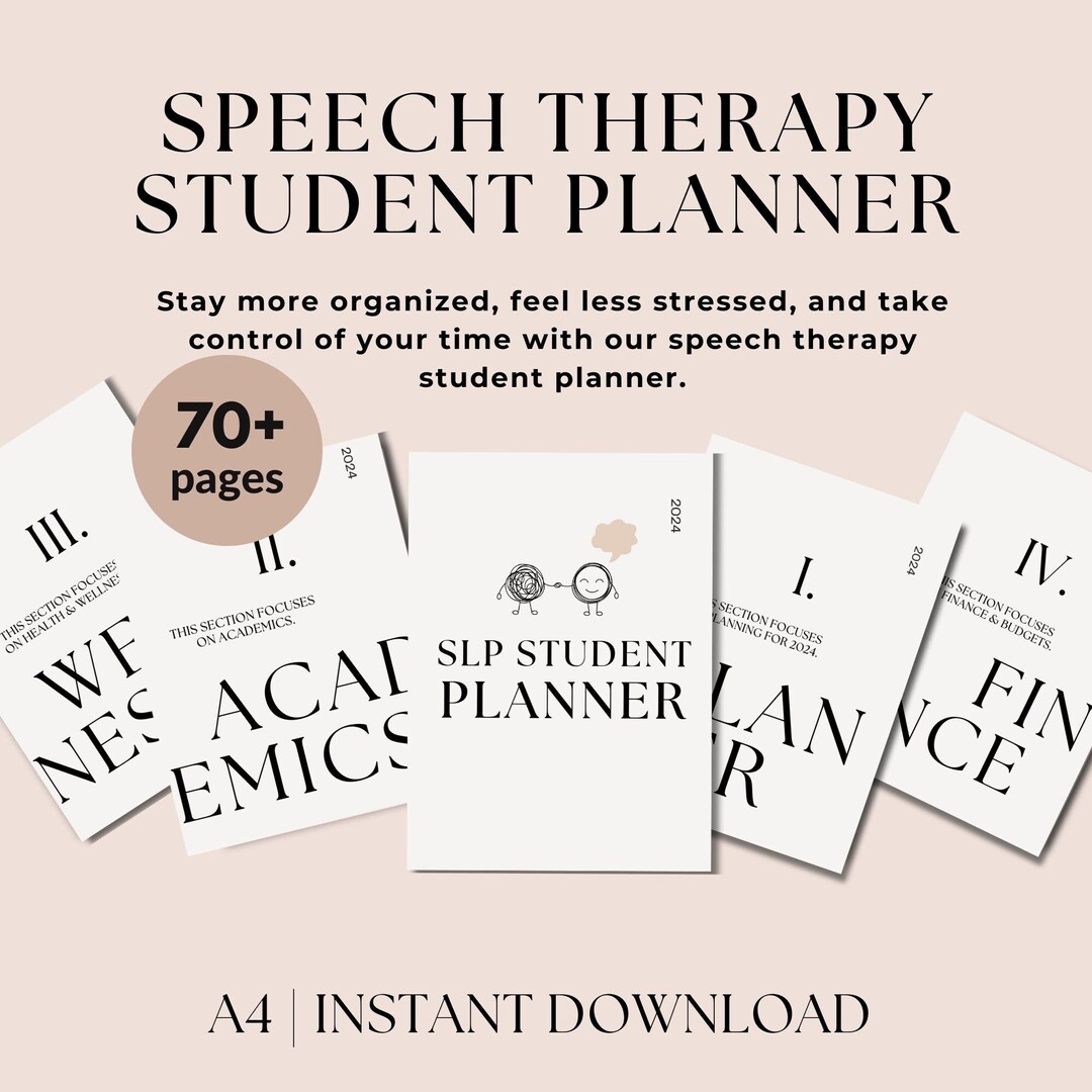 Speech Therapy Student Planner Printable, SLP College Planner, SLP ...