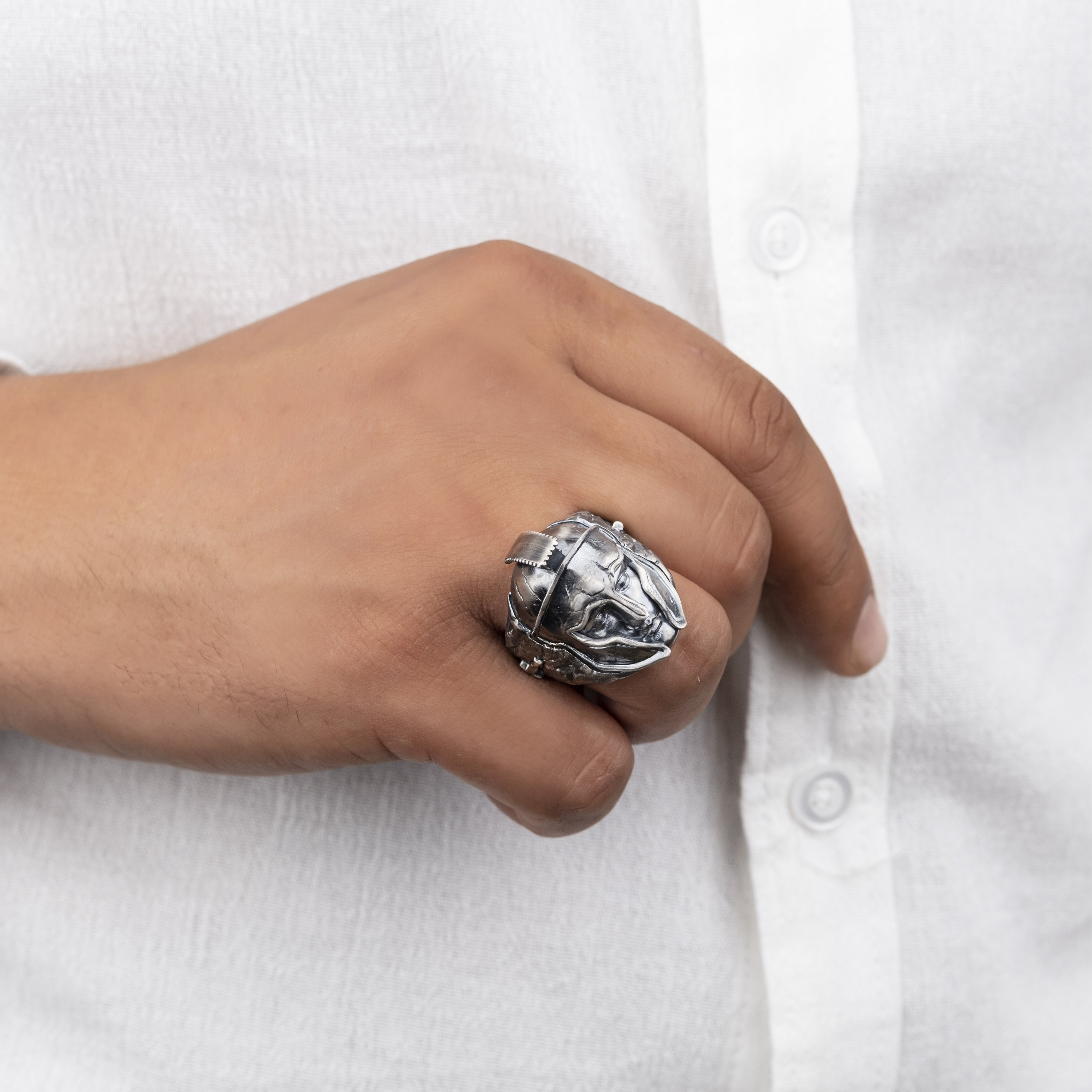 Sterling Silver Spartan Helmet Ring, Gladiator Warrior Design - Etsy