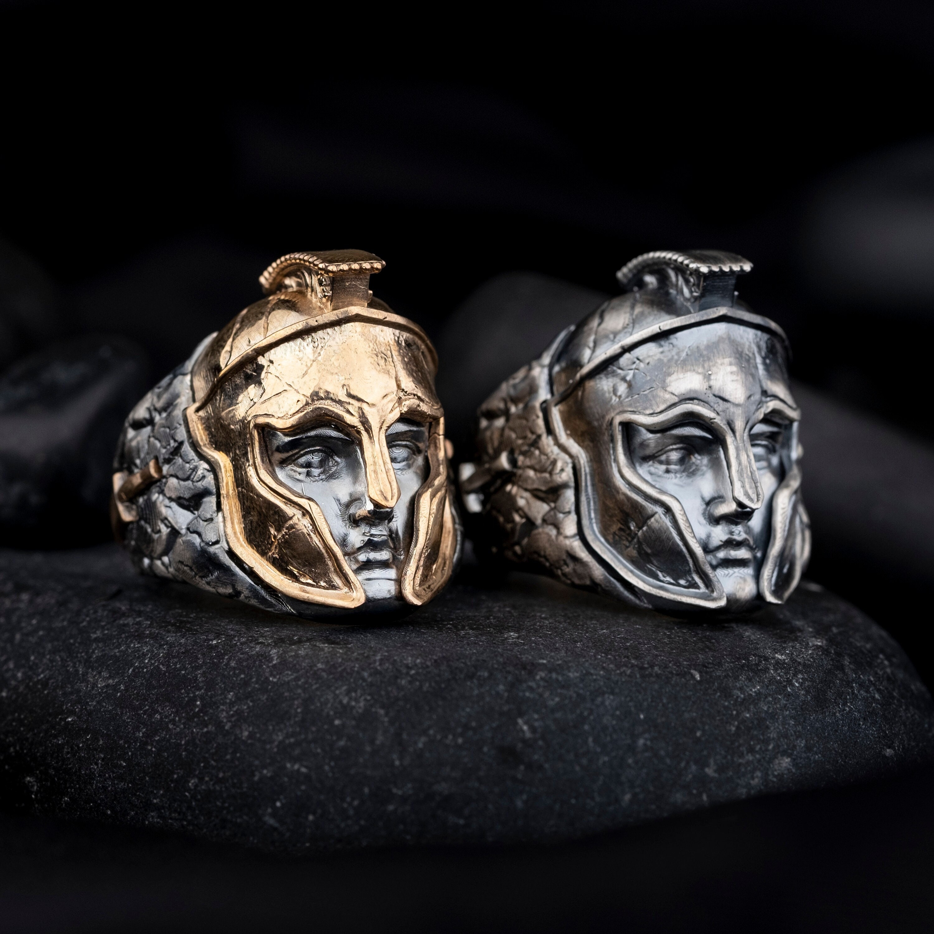 Sterling Silver Spartan Helmet Ring, Gladiator Warrior Design - Etsy