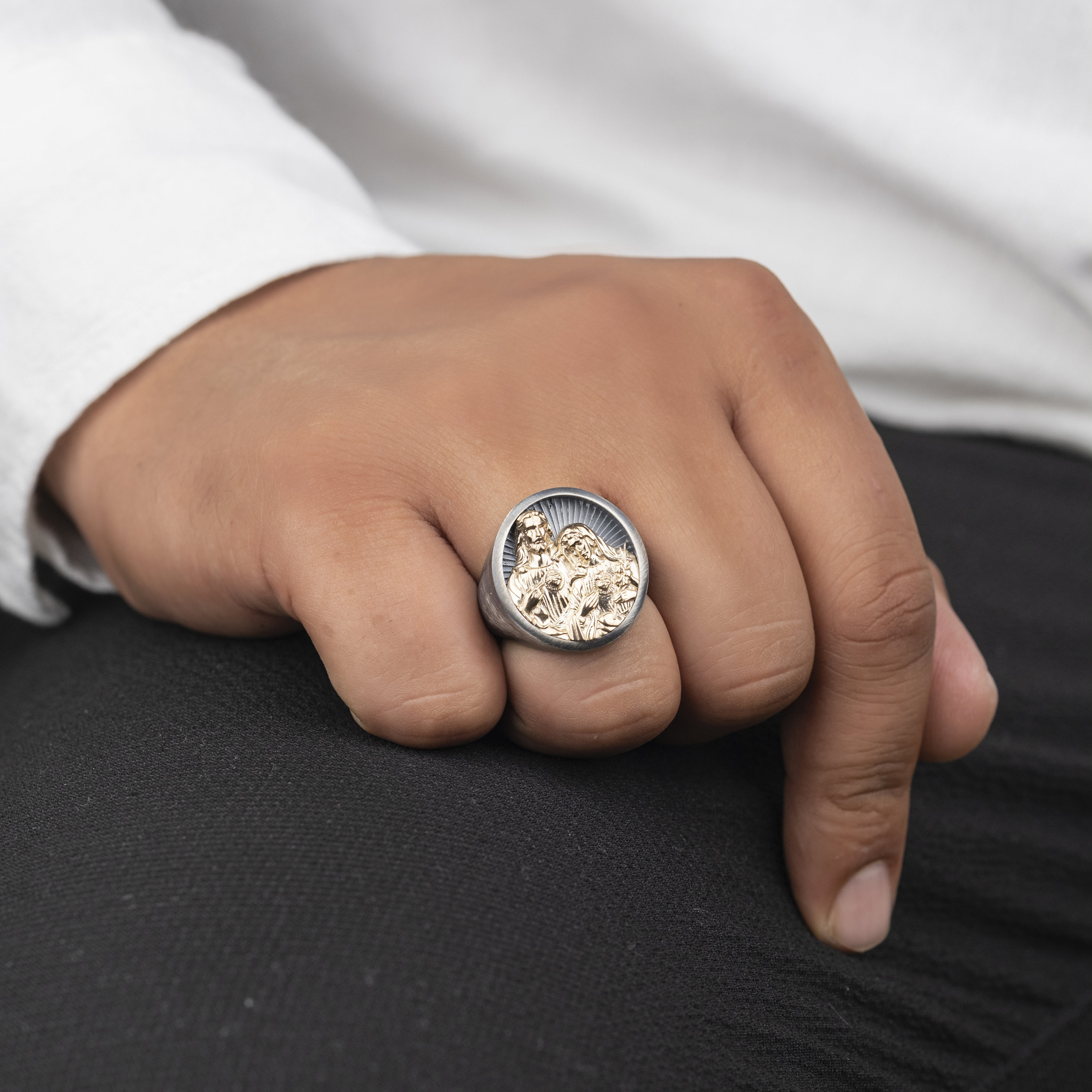 Handmade Jesus Christ Ring Virgin Mary Ring Crucifix Men - Etsy