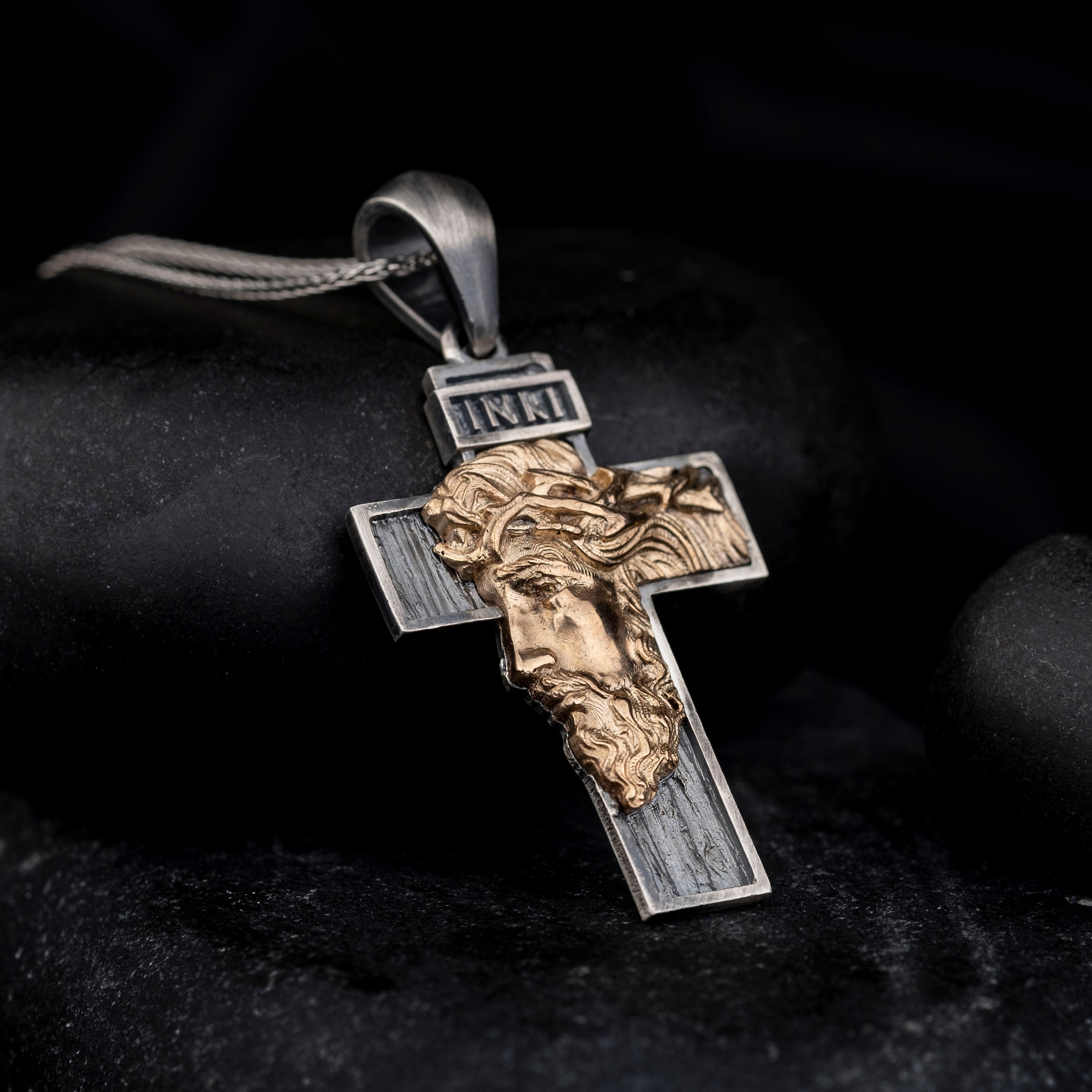 Handmade Jesus Christ Pendant Men Cross Necklace Christian - Etsy