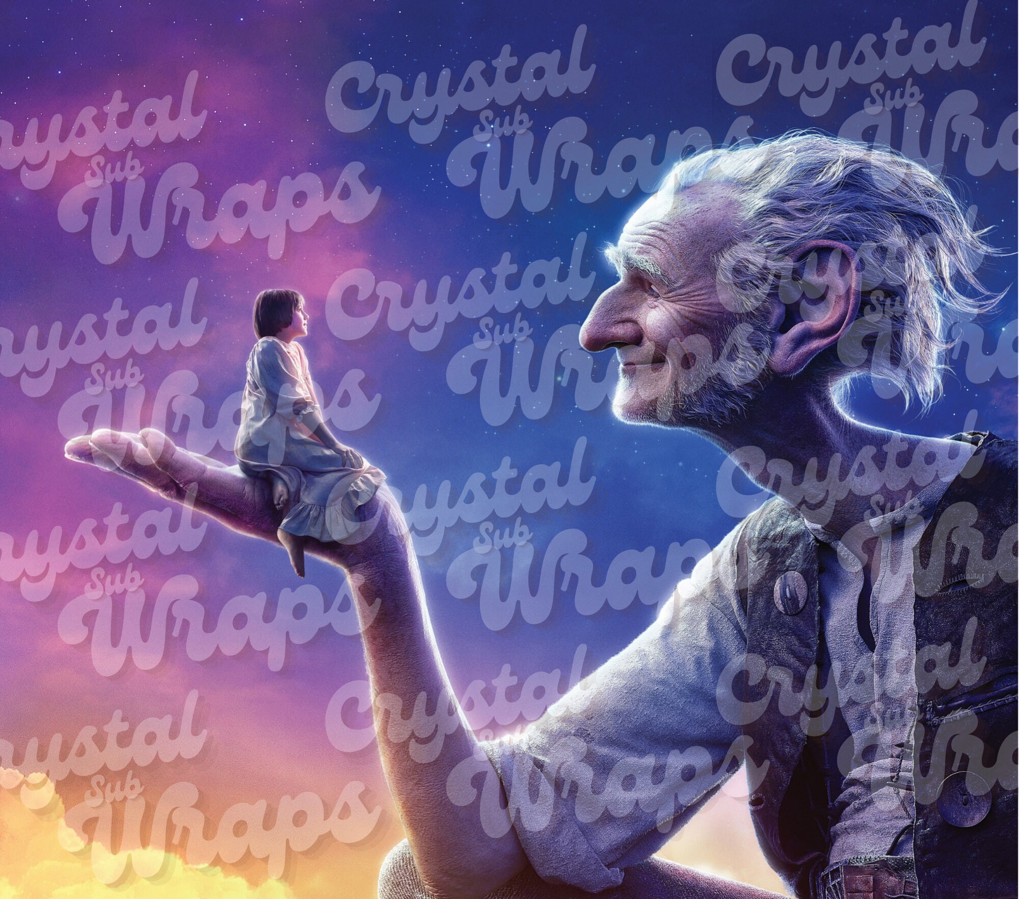 Cartoon BFG Tumbler Design Sublimation Designs 20 OZ Wrap, BFG, Giant ...