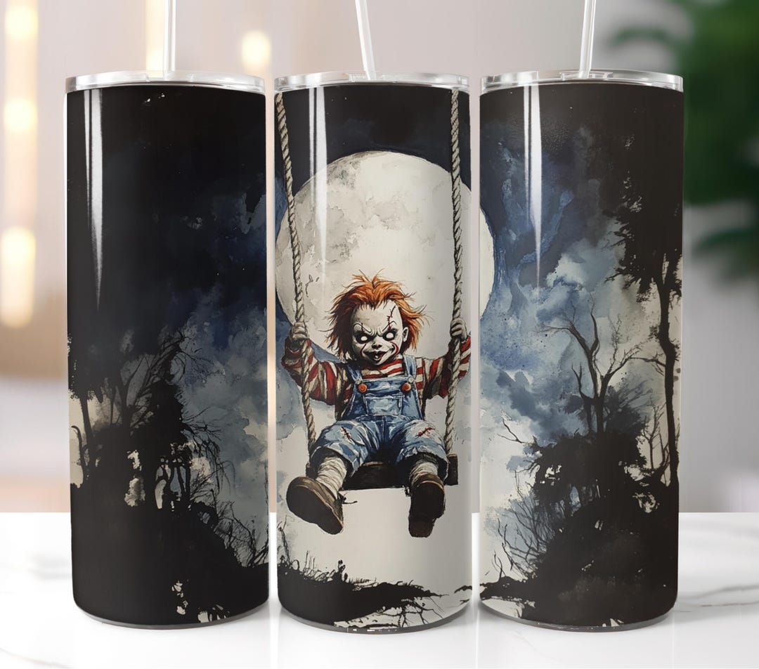 Zombie Chucky on Swing, 20oz Tumbler Wrap. DIGITAL DOWNLOAD. - Etsy
