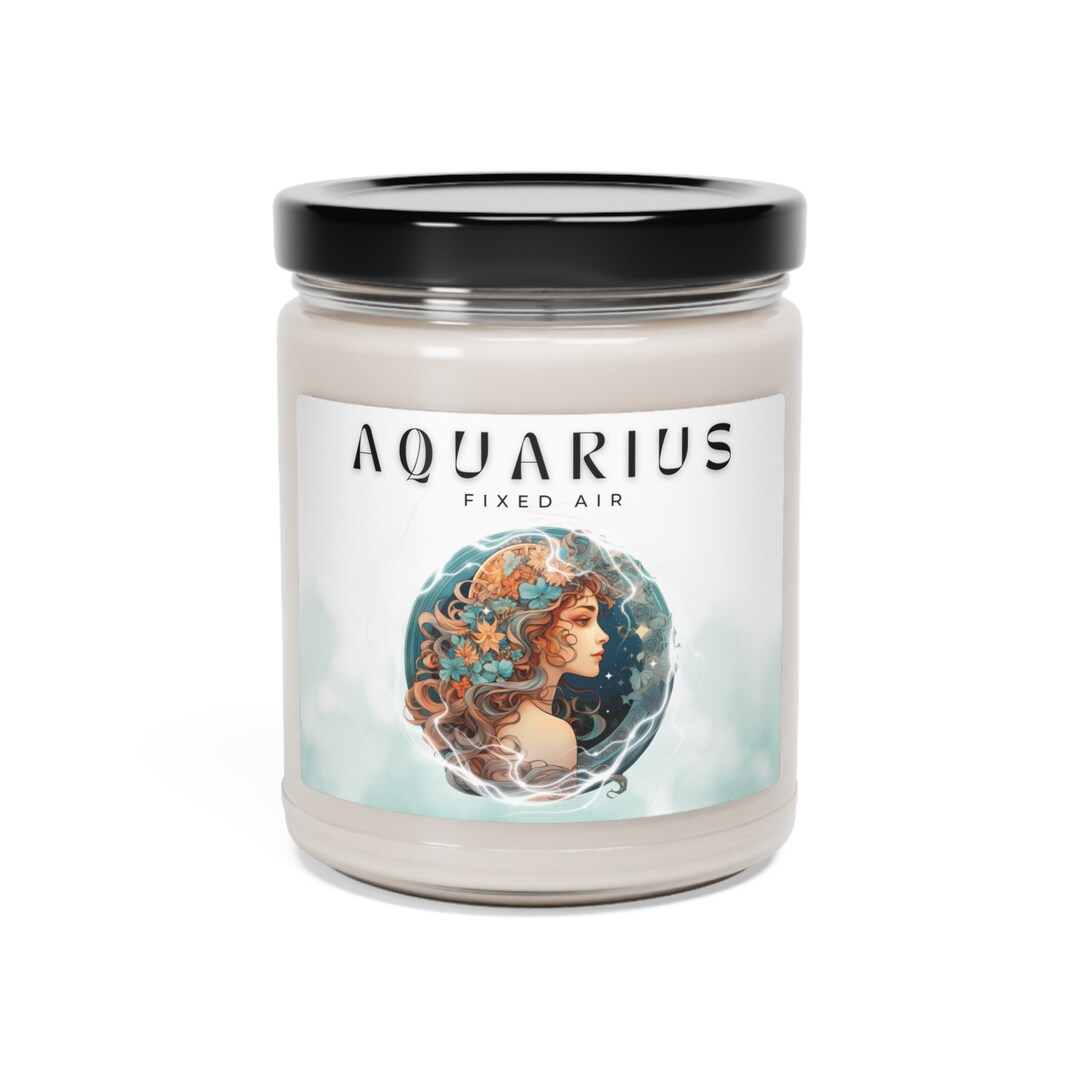 AQUARIUS Zodiac Astrology Candle Magic Saturn Uranus Goddess Design for ...
