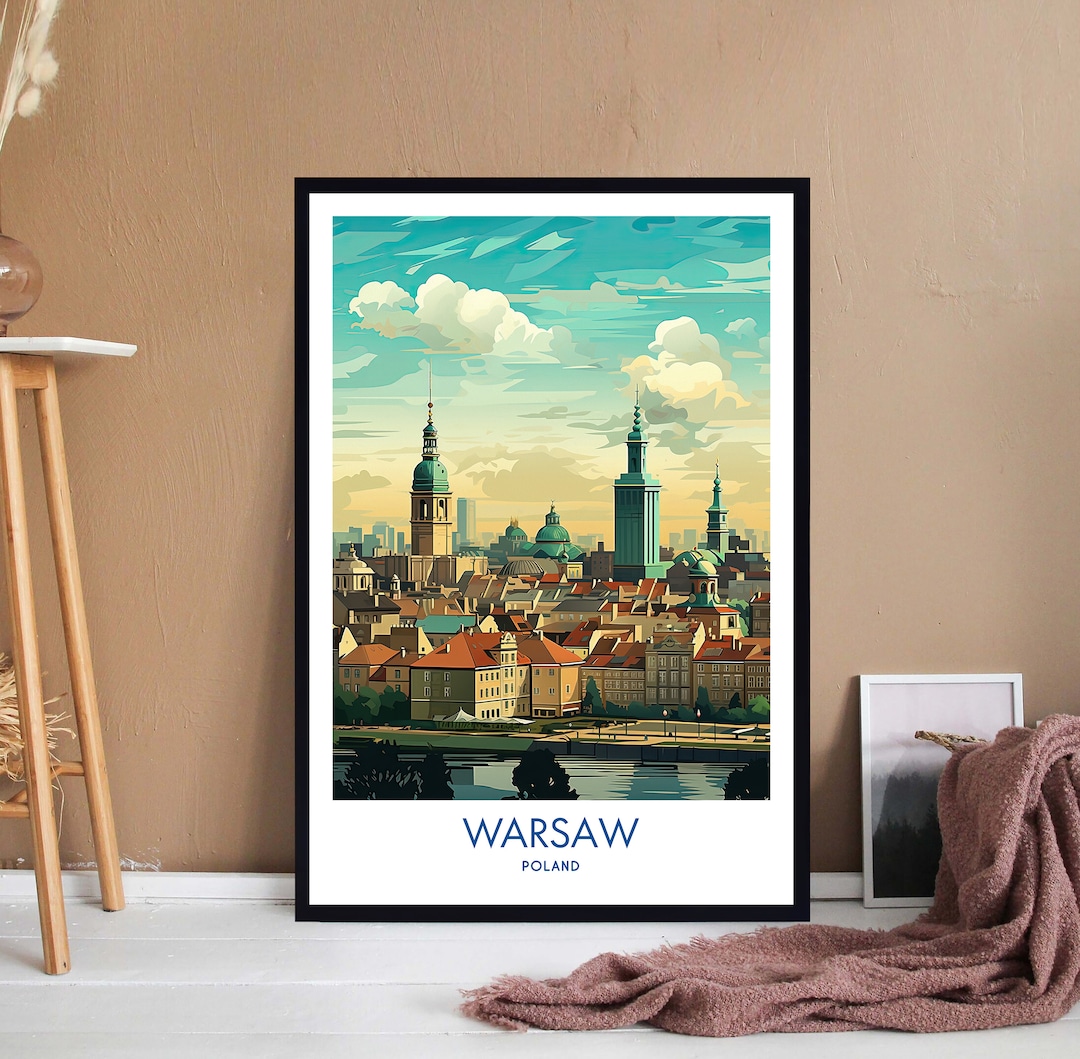 Warsaw Travel Poster Warsaw Poster Poland Poster Poland - Etsy