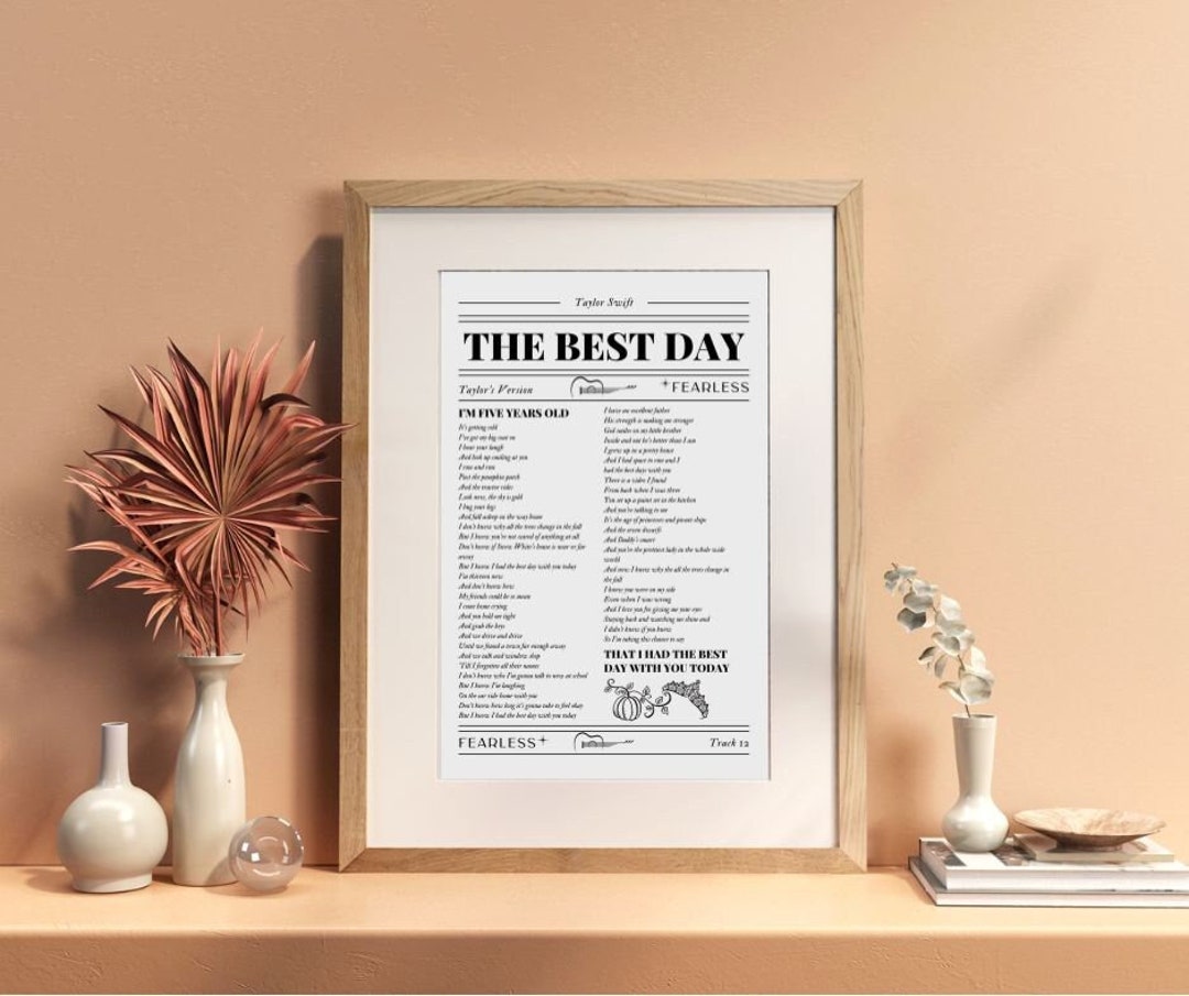 The Best Day Taylor's Version Newspaper Print, the Best Day TV Taylor ...