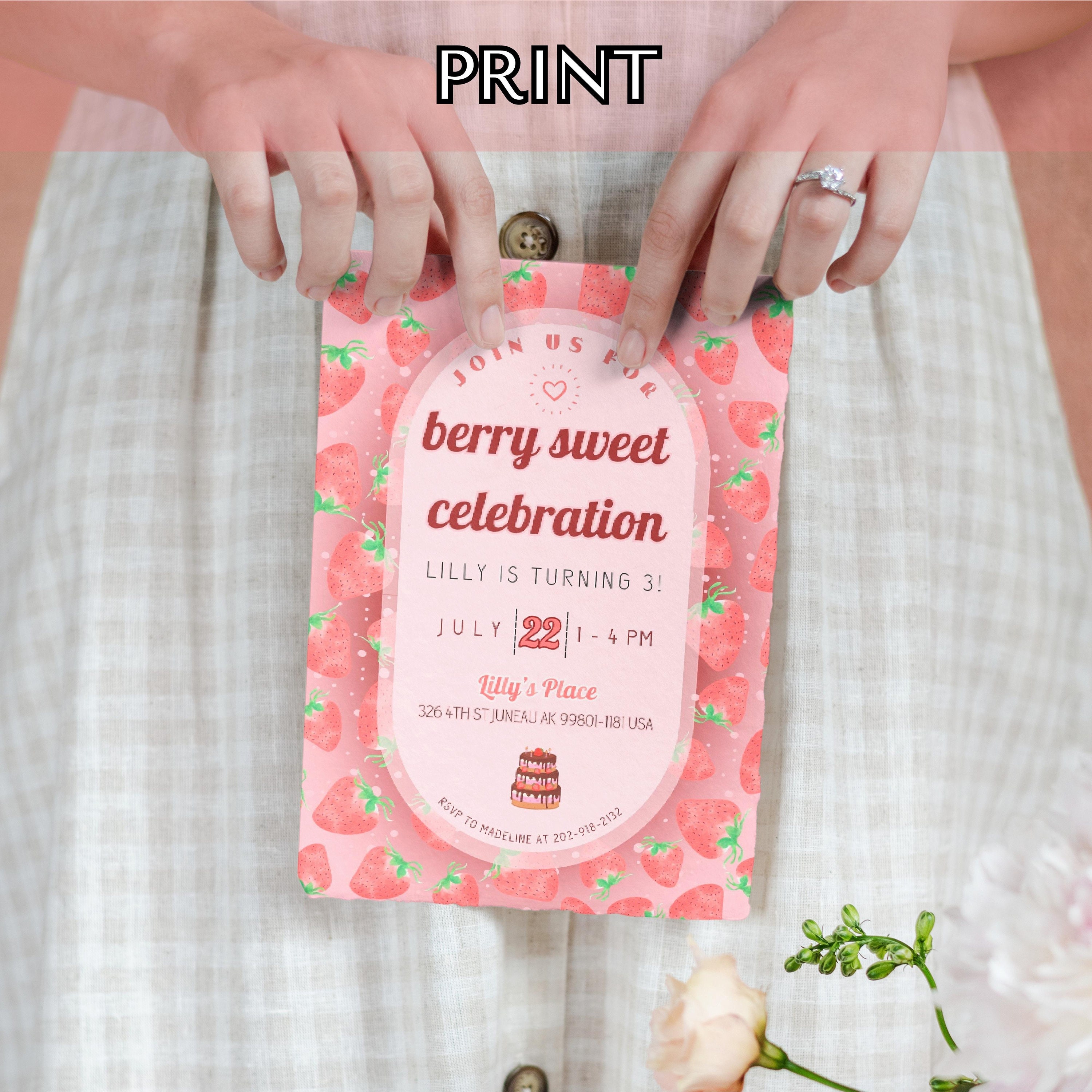 Berry Sweet Birthday Invitation | Berry Sweet Invitation | Printable ...