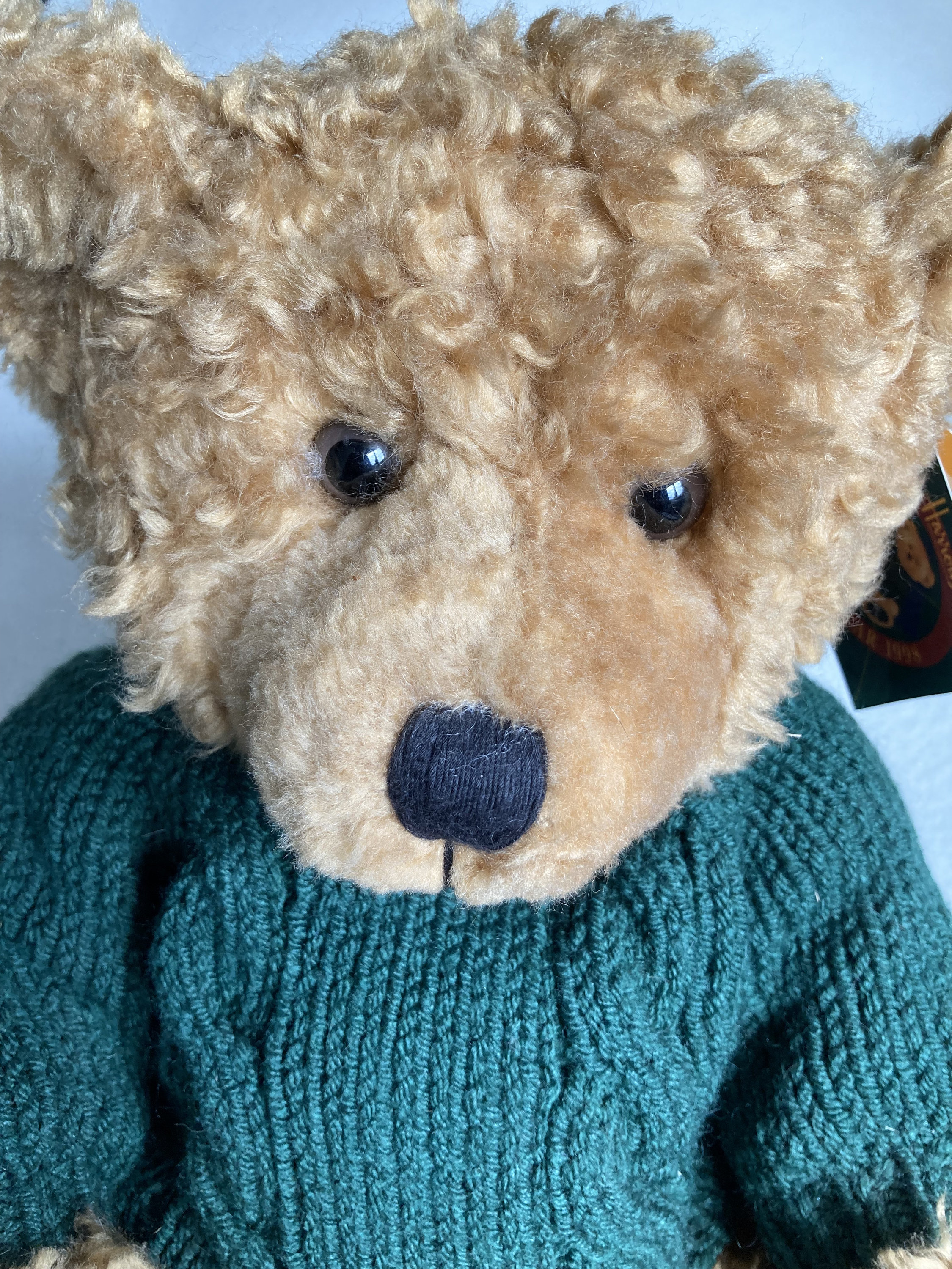 Harrods Christmas Teddy Bear 1998 With Original Tag and Green Knitted Jumper Etsy UK