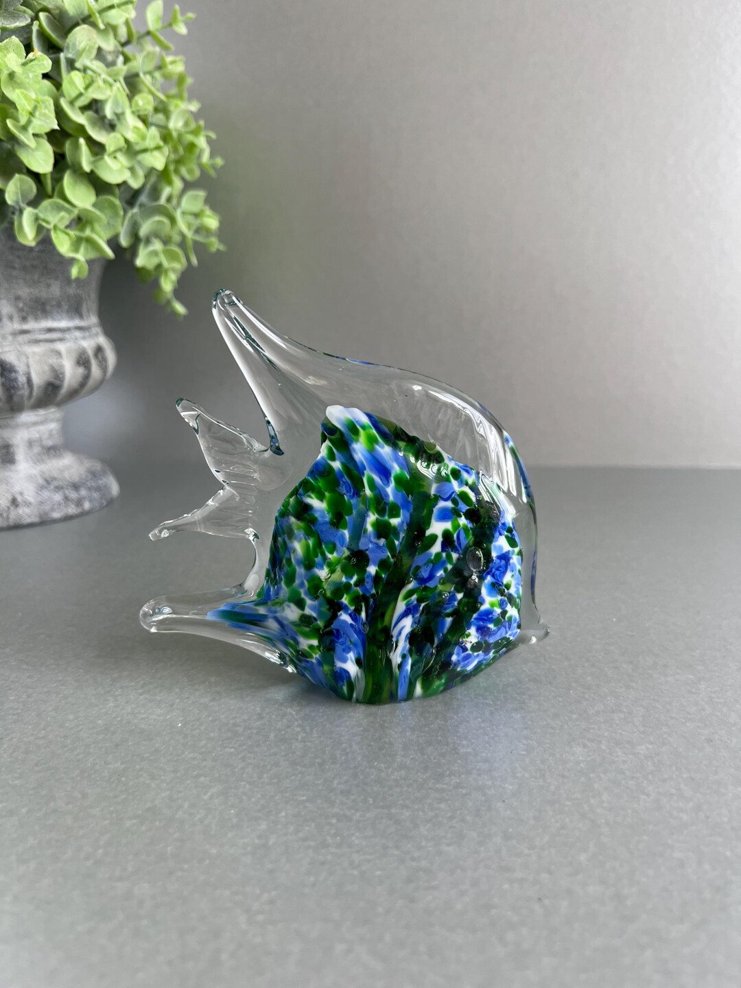 Caithness Art Glass Fish Ornament, Hand Crafted Artglass in Blue Sea ...