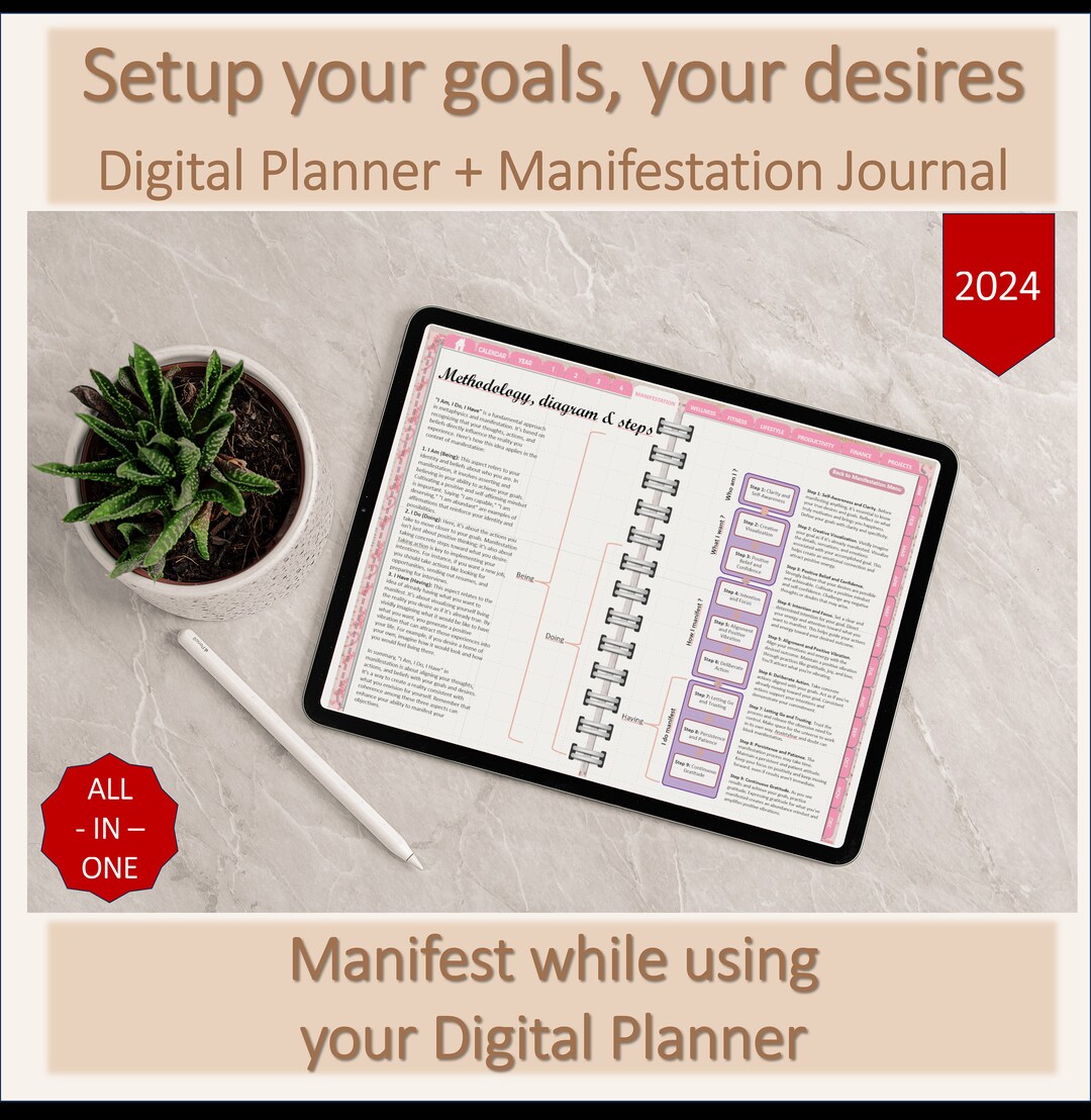 2024 Digital Planner iPad Goodnotes | Dated Daily, Weekly, Monthly ...
