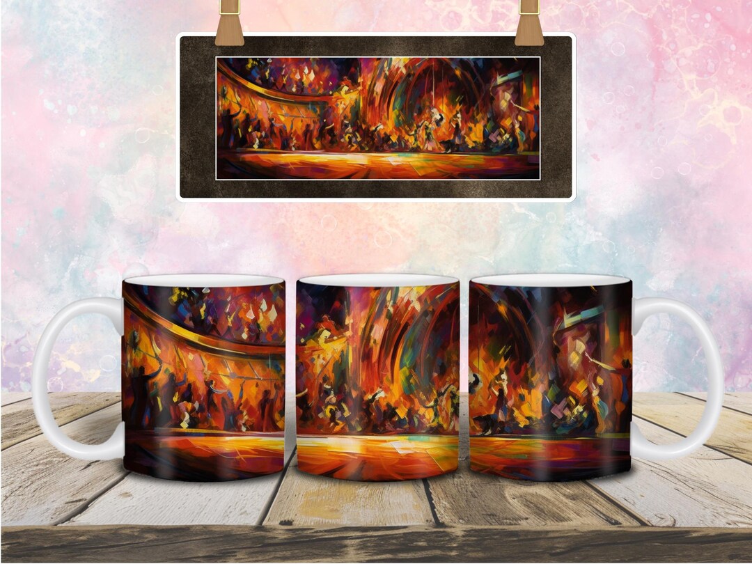 Vibrant Circus Coffee Mug: Colorful Art Tea Cup, Home Decor - Etsy