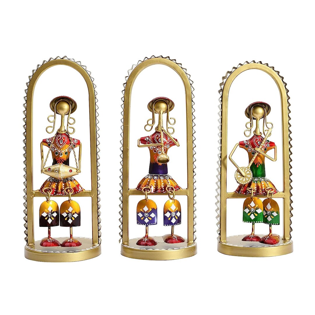 Handmade 3 Piece Musician Set Metal Showpiece For Home Decor Table handmade-3-piece-musician-set-metal-showpiece-for-home-decor-table