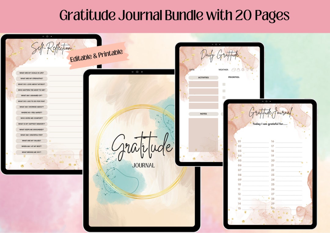 Gratitude Journal Gratitude Journal Digital Digital Gratitude - Etsy