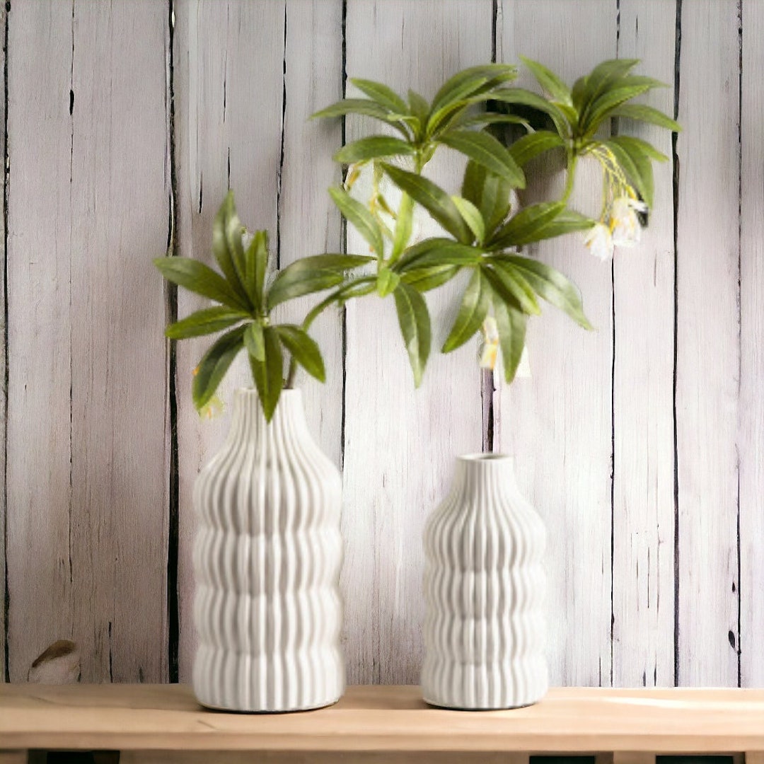 White or Black Modern Minimalistic Plant Vase Unique Table Decor Vases ...
