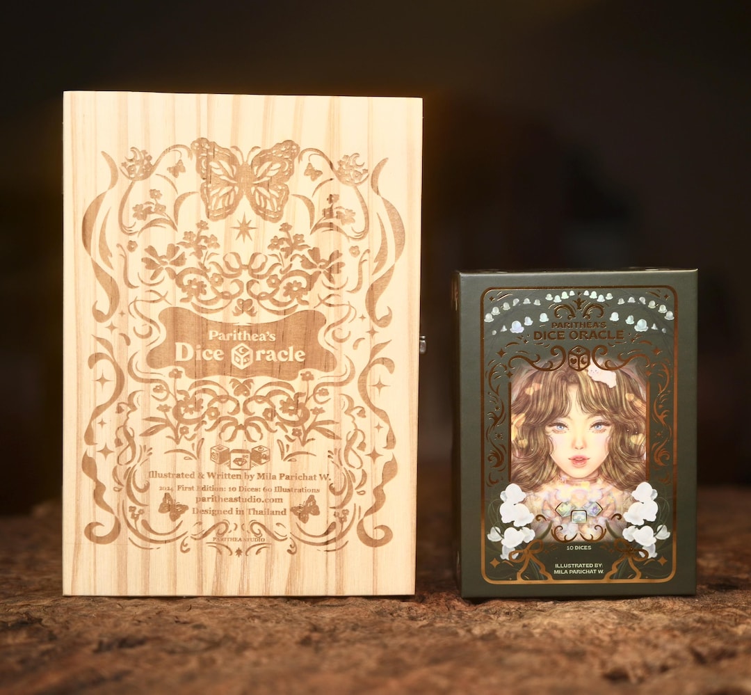 Limited Set Parithea's Dice Oracle : Fortune Telling Dice Set/ Wooden ...