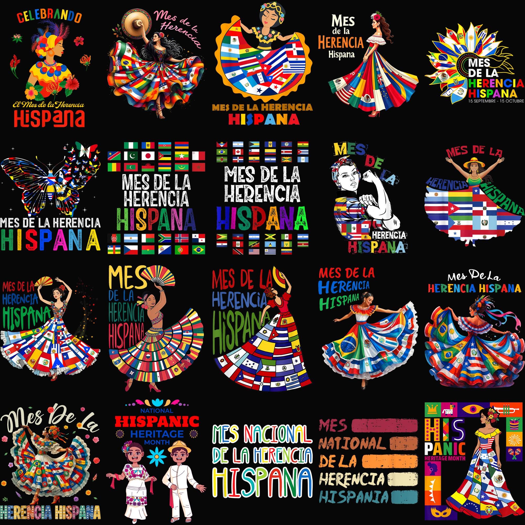 20 Mes De La Herencia Hispana Hispanic Heritage Month Png, Latino ...