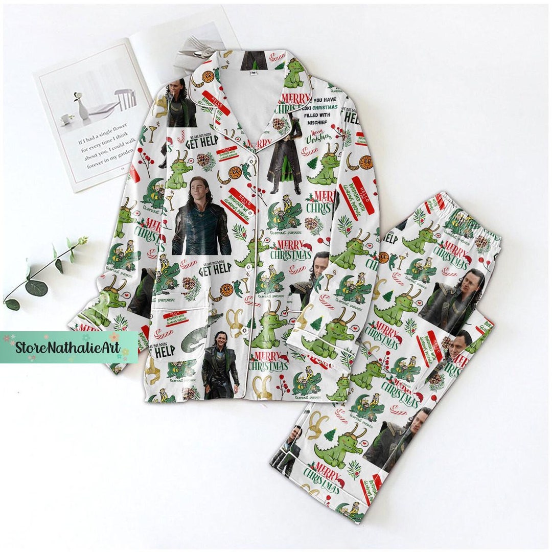 Christmas Loki Pajamas Set, Loki Laufeyson Pajamas, Loki Womens Pajamas ...