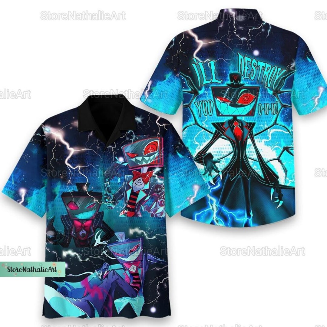 Hazbin Hotel Hawaii Shirt, Hazbin Hotel Shirt, Alastor Button Shirt ...