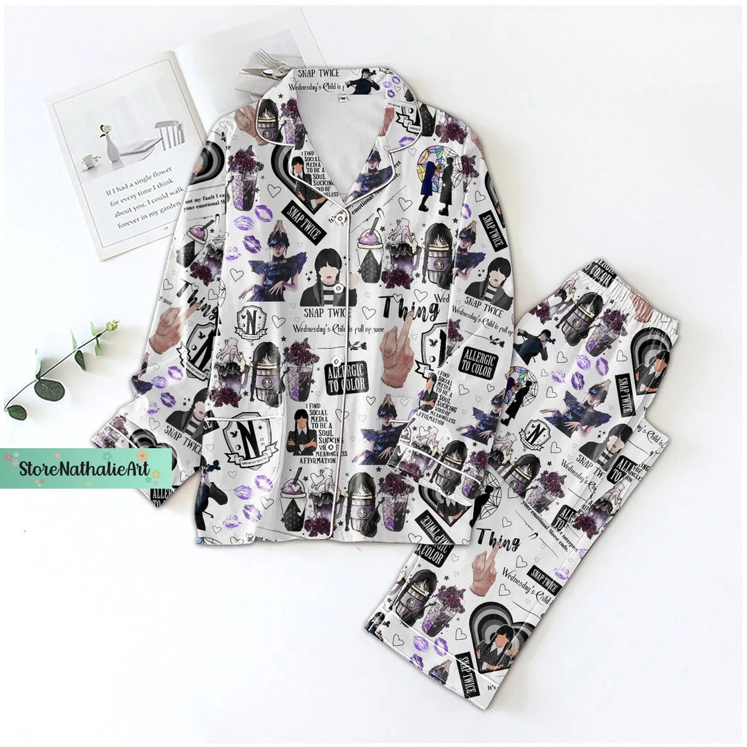 Wednesday Pajamas Set Wednesday Womens Pajamas Wednesday - Etsy UK