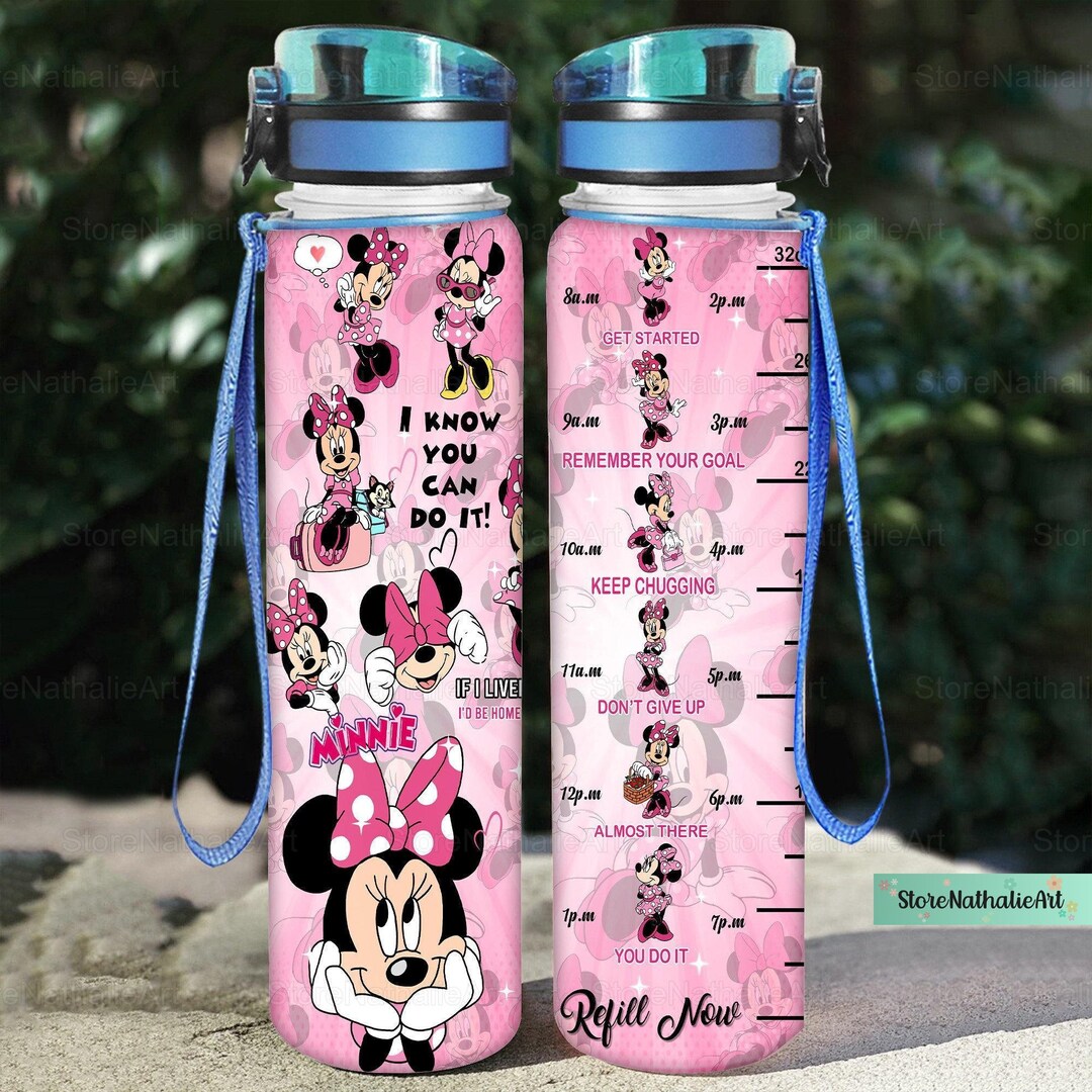 Minnie Mouse Water Bottle, Minnie Disney Water Tracker, Minnie Disney ...