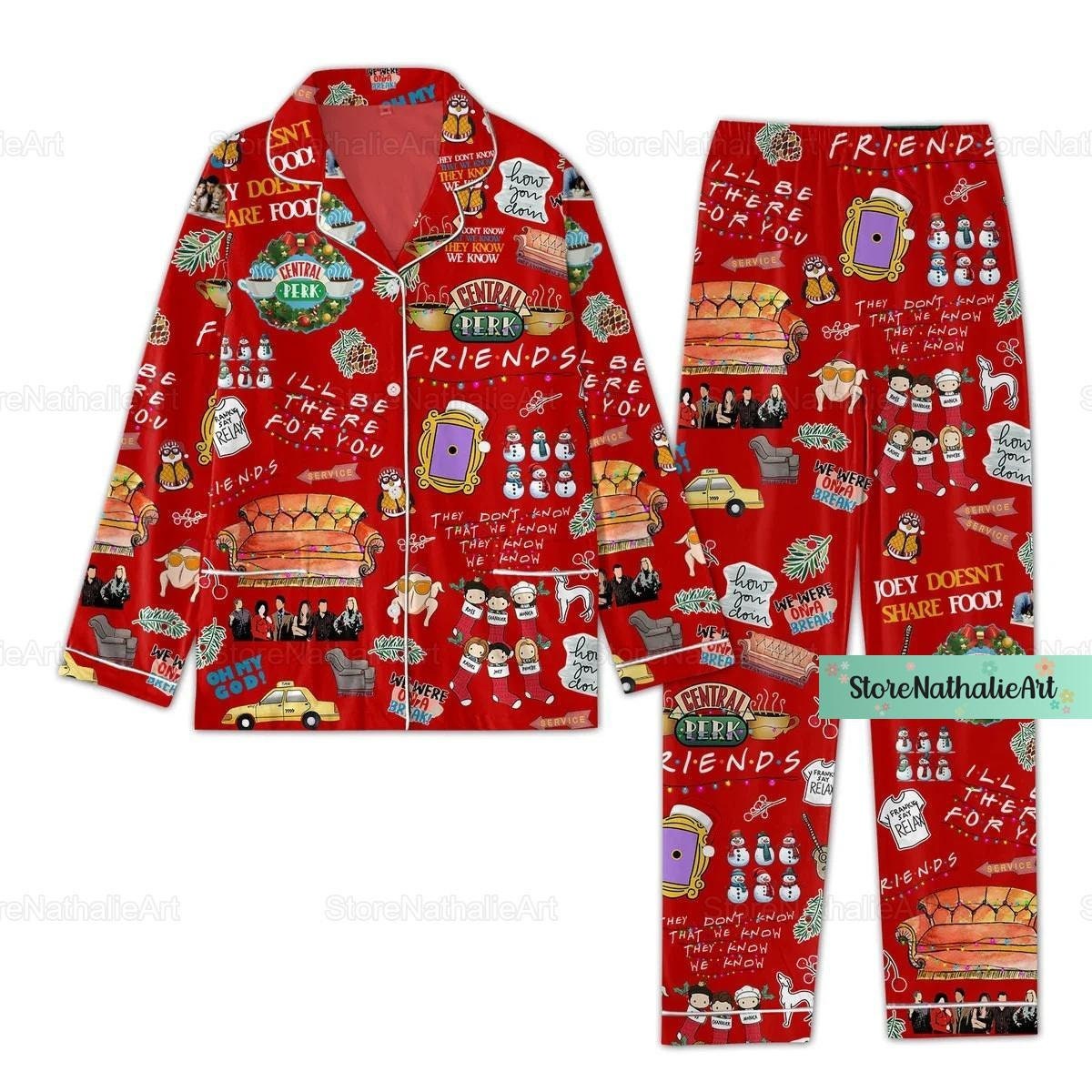 Christmas Friends Pajamas Set, Friends Tv Show Pajamas sold by Trixi ...
