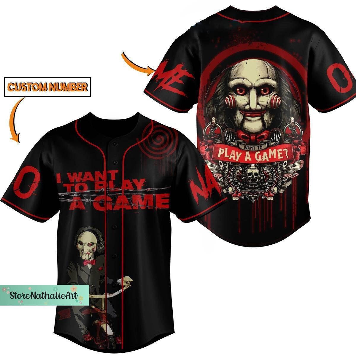 Saw Jigsaw Baseball Jersey, Saw Jigsaw Jersey, Saw Jigsaw Baseball ...