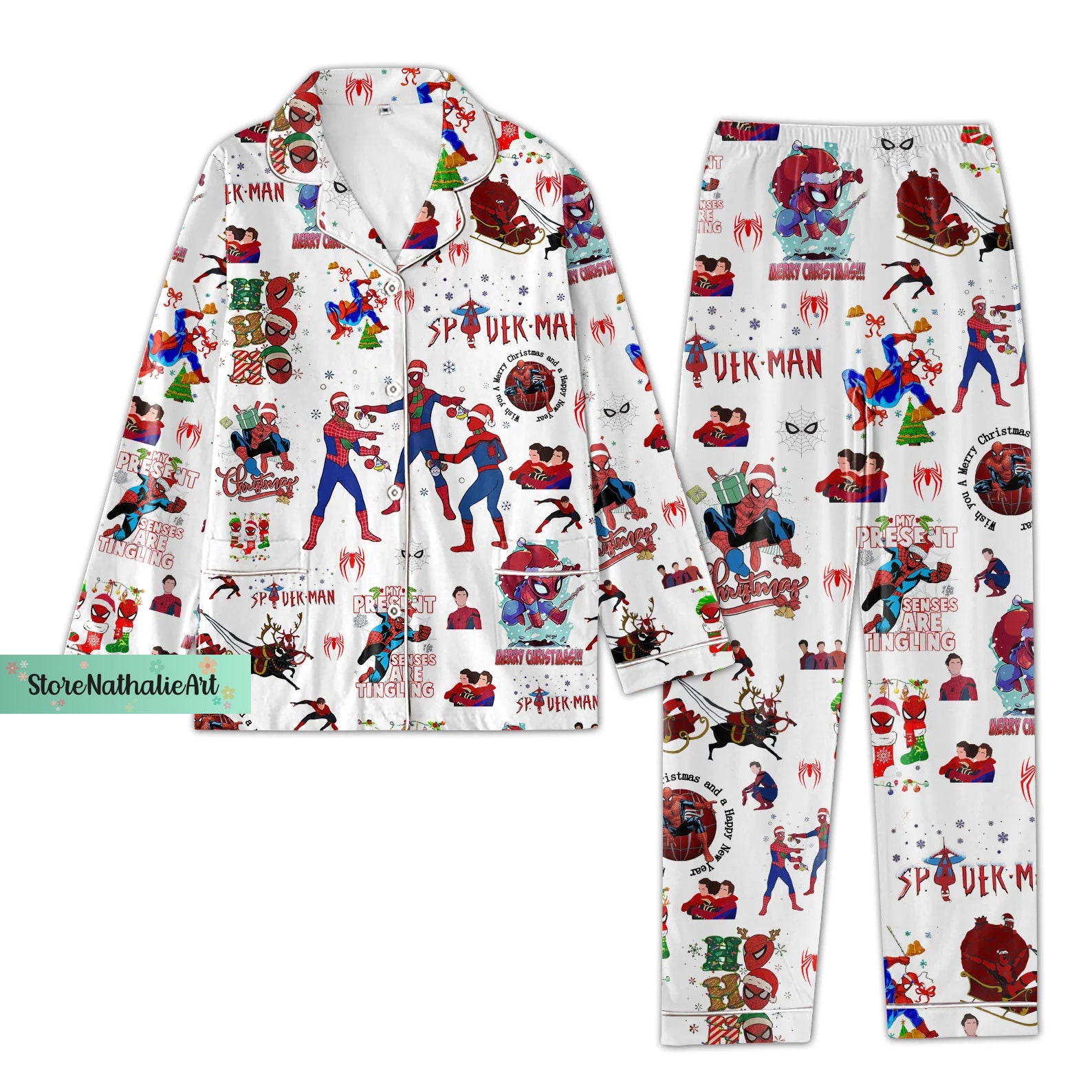 Christmas Spiderman Pajamas, Spiderman Pajamas Set, Spider-Man Womens ...