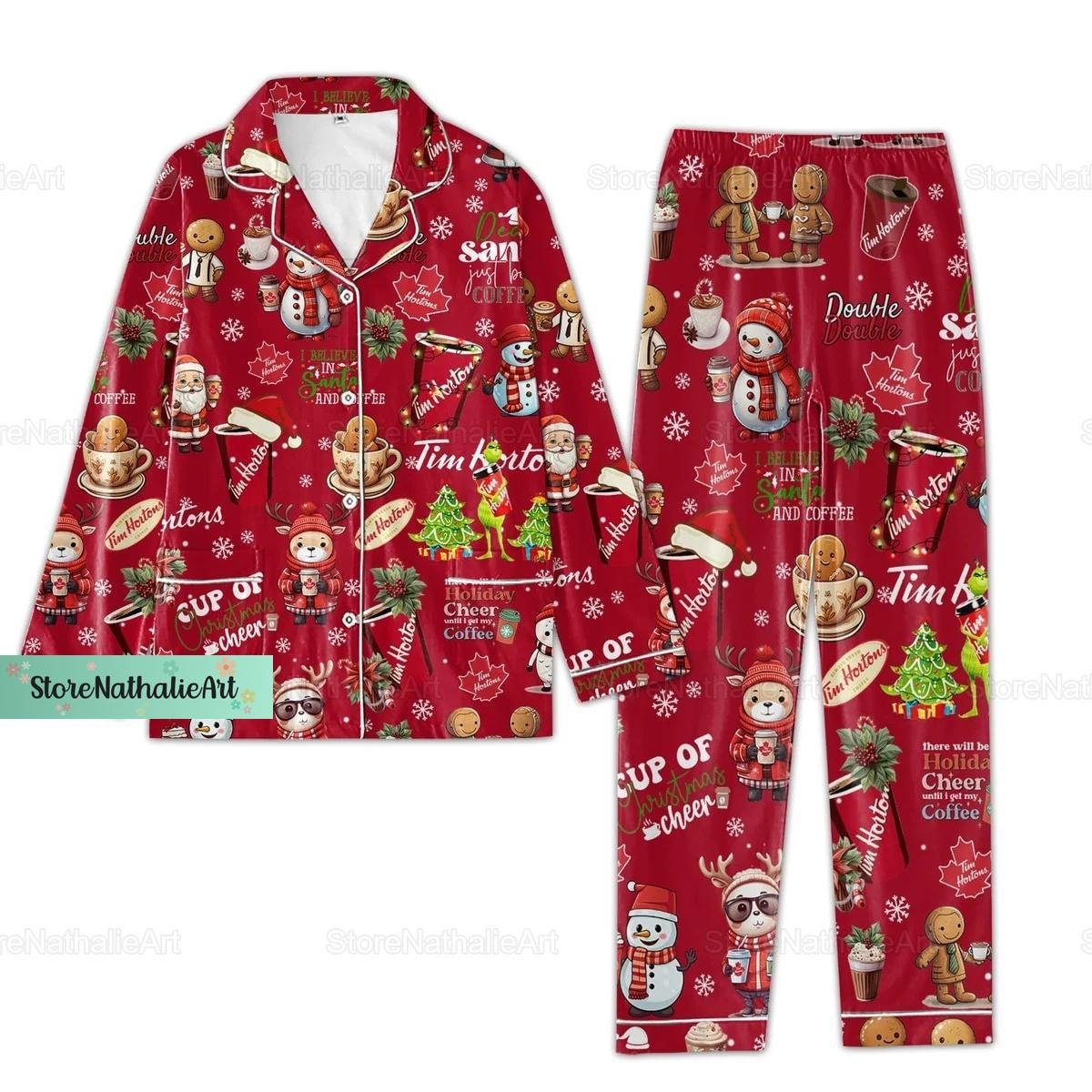 Christmas Tim Hortons Pajamas, Tim Hortons Pajamas Set, Tim Hortons ...