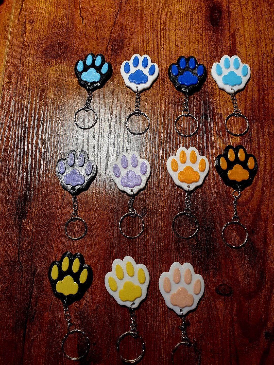 3D Printed Furry Paw Keychain Decoration Christmas Gift Multiple Colors ...