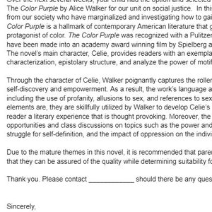 The Color Purple Unit: Lesson Plans, Questions, Quiz, Slideshows ...