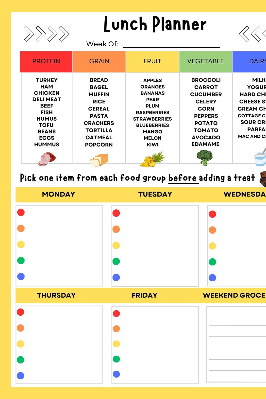 School Lunch Planner. Easy for Kids to Pack Their Own Lunches. Get ...