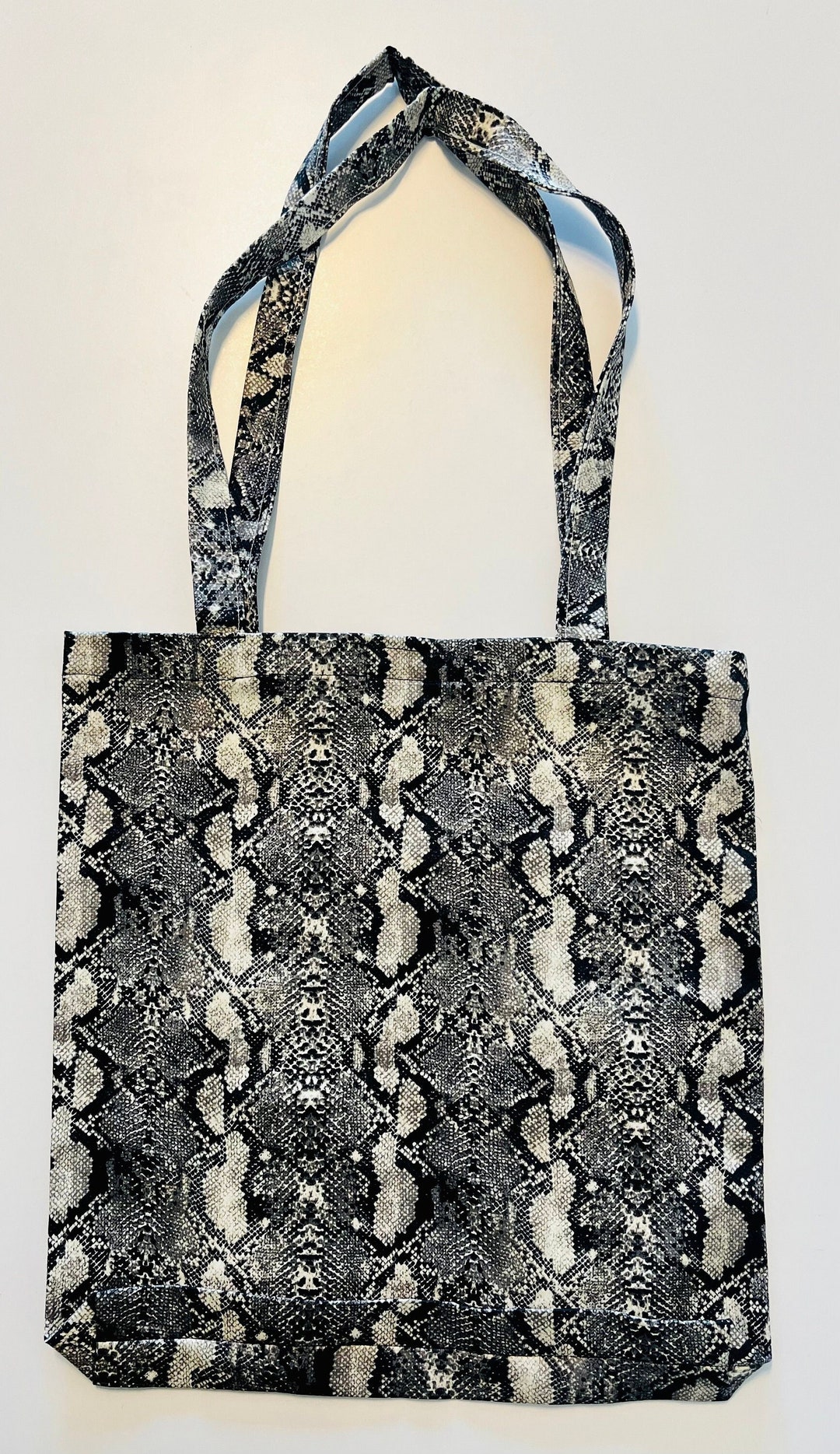Cloth Bag / Cloth Bag in Snake Look Long Handles Closable - Etsy