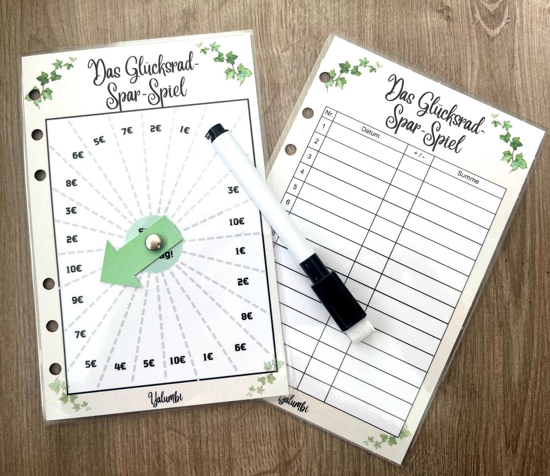 Glücksrad - Spar-Spiel in A6, Sparrad - Etsy.de