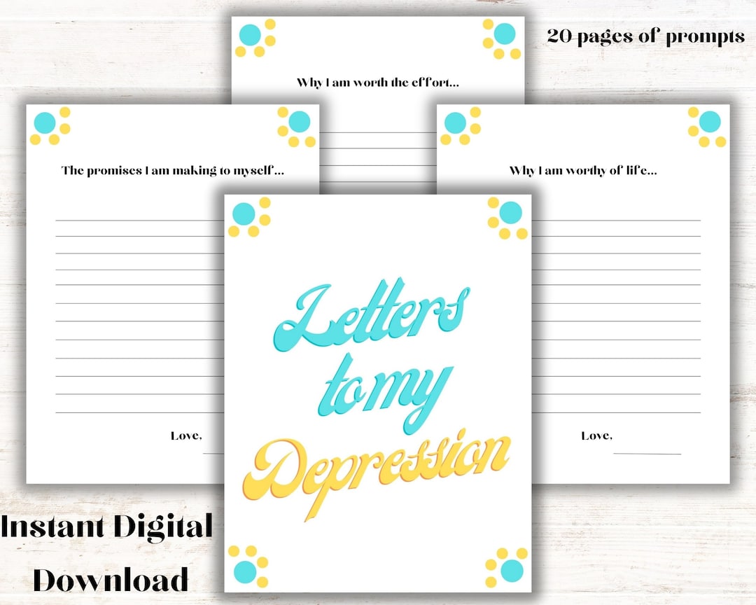 Digital Depression Tool Printable Depression Letters Healthy Coping ...