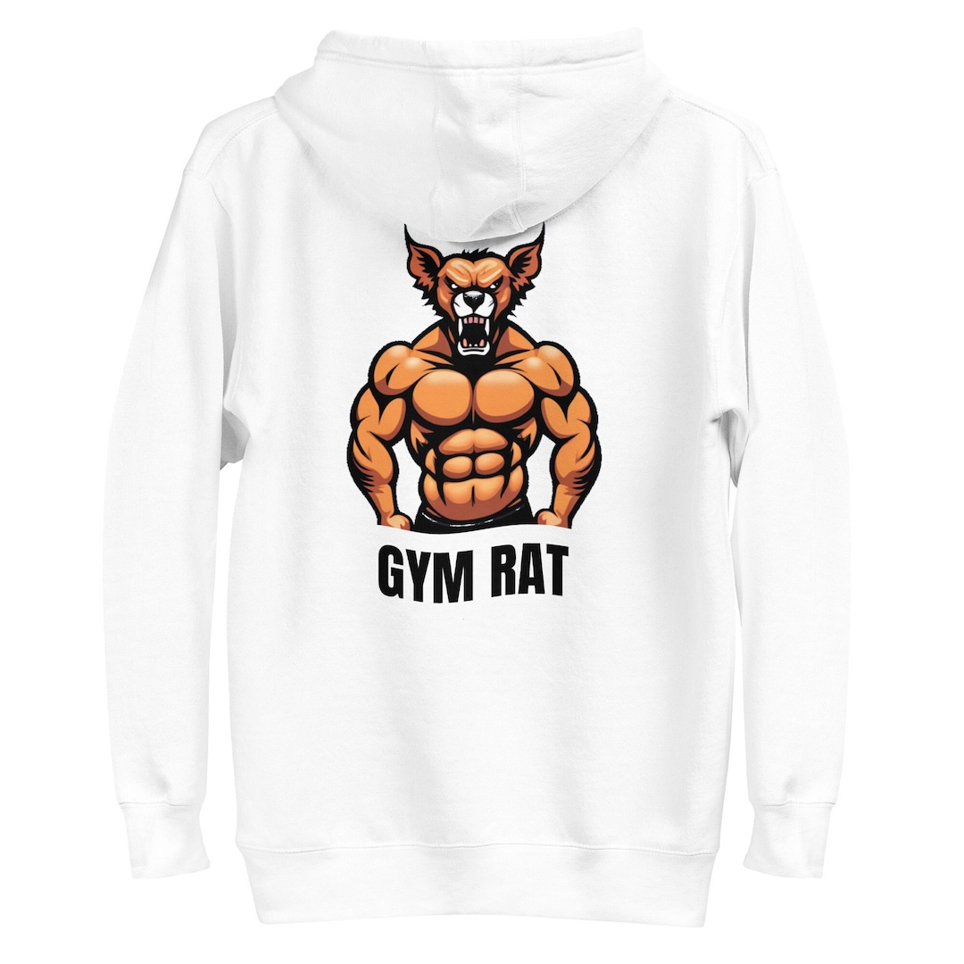 Custom Gym Hoodie Gym Rat, Personalised Athletic Sweatshirt, Workout ...