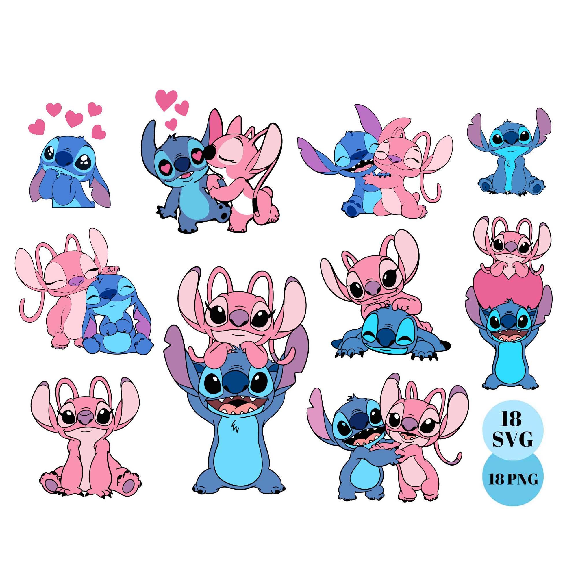 Stitch and Angel SVG Bundle, Stitch Couple Svg, Stitch Love Svg, Angel ...