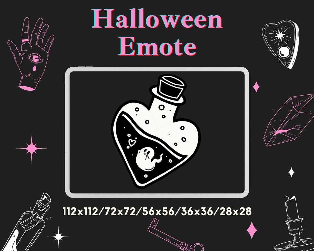 Cute Silly Smiley Ghost Chasing Heart in Heart Shaped Potion Bottle ...