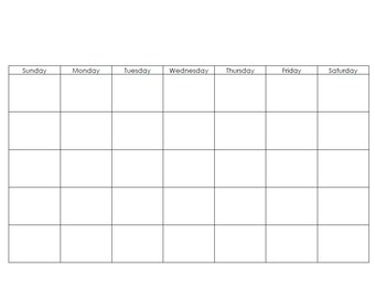 Printable Calendar 11x8.5-blank Calendar - Etsy