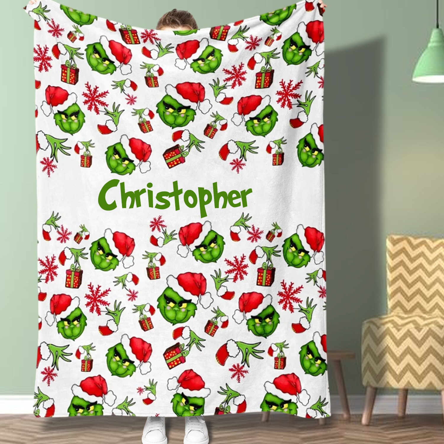 Personalized Dr. Seuss's the Grinch Quilt Blanket Grinch - Etsy