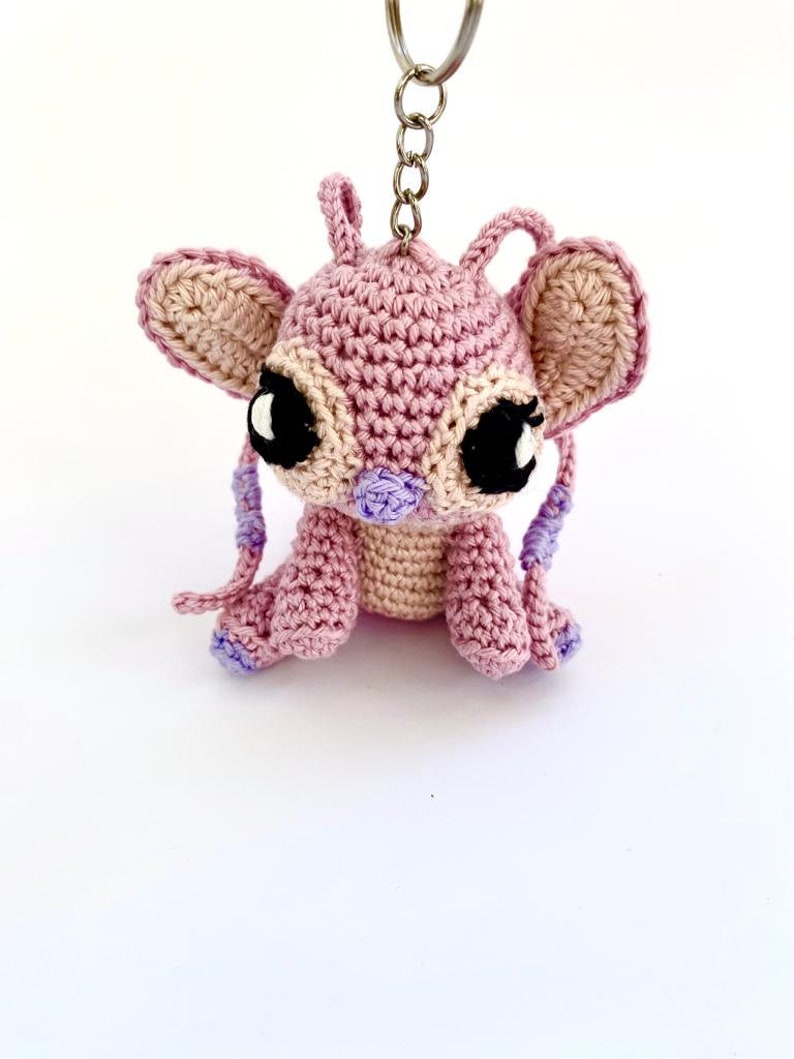 Stitch and Angel Crochet Plush Keychain - Etsy