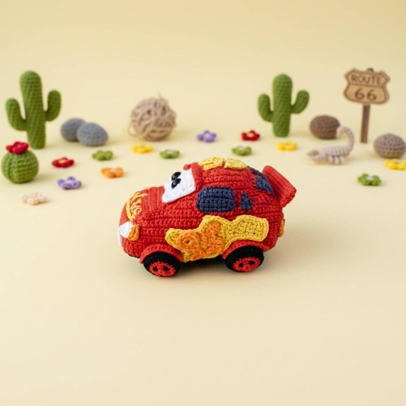 Crochet Pattern Red Race Car Amigurumi | PDF Instant Download | Step-by ...