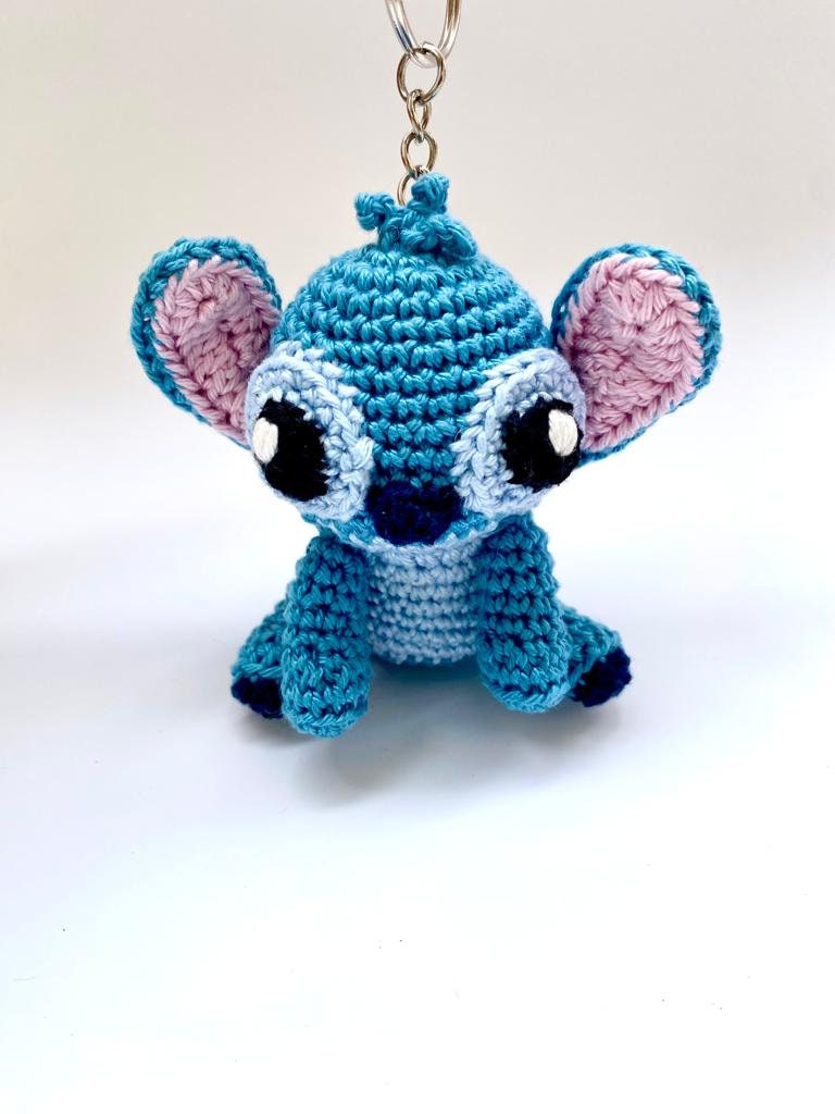 Stitch and Angel Crochet Plush Keychain - Etsy