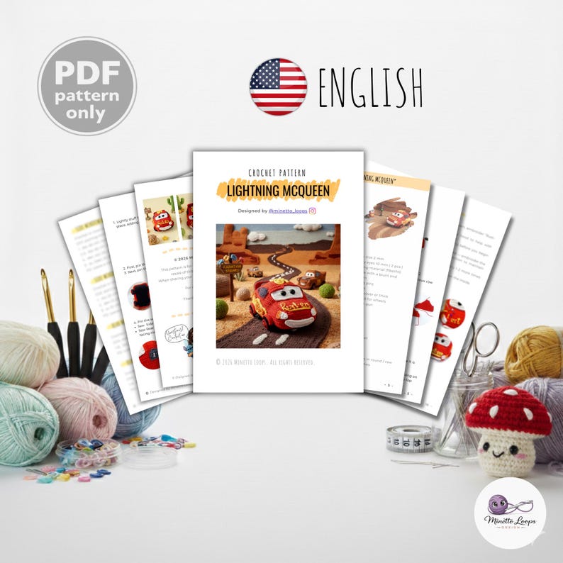 Lightning Mcqueen Crochet Pattern PDF – Amigurumi Car – Instant Download - Etsy